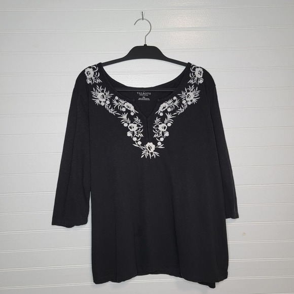 Talbots | Tops | Talbots Plus Size 3xp Petite Embroidered Top Nautical ...
